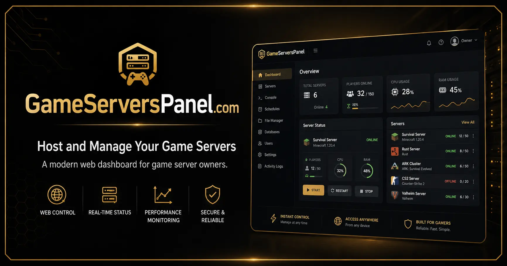 GameServersPanel · The control panel for game server owners